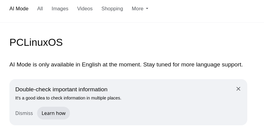 Techrights — Google's "AI Mode" is a Pathetic Joke Prematurely Introduced in the UK (Like "Bard ...