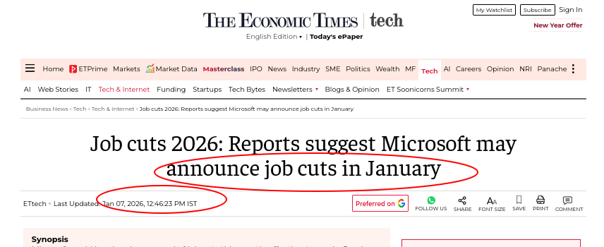 Techrights — Now It's a Mainstream Media (MSM) Story: Microsoft Layoffs ...