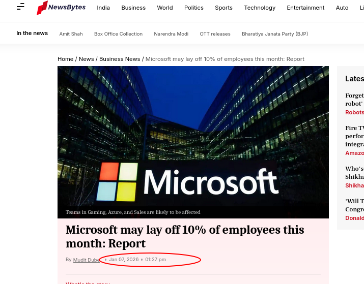 Techrights — Now It's a Mainstream Media (MSM) Story: Microsoft Layoffs ...