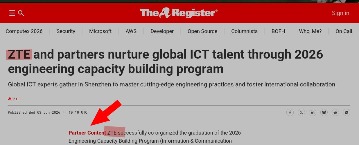 Techrights — The Register MS is Publishing Paid SPAM; Some of It is ...