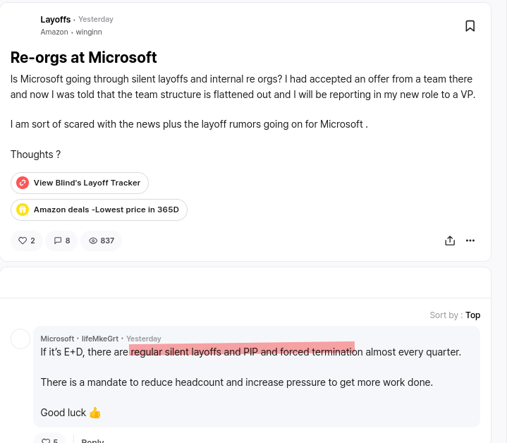 Techrights — "Regular Silent Layoffs and PIPs" at Microsoft, According ...